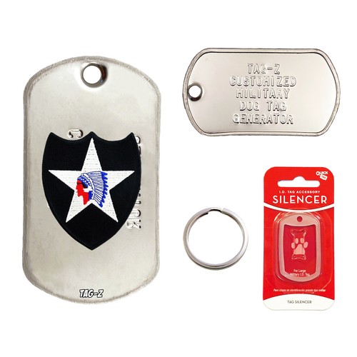 2nd INFANTRY DIVISION PATCH - CUSTOM EMBOSSED PET TAG - MILITARY - Tag ...