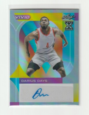 DARIUS DAYS 2023 Leaf Vivid Yellow Set Gray AUTOGRAPH 33/40 HOUSTON ...