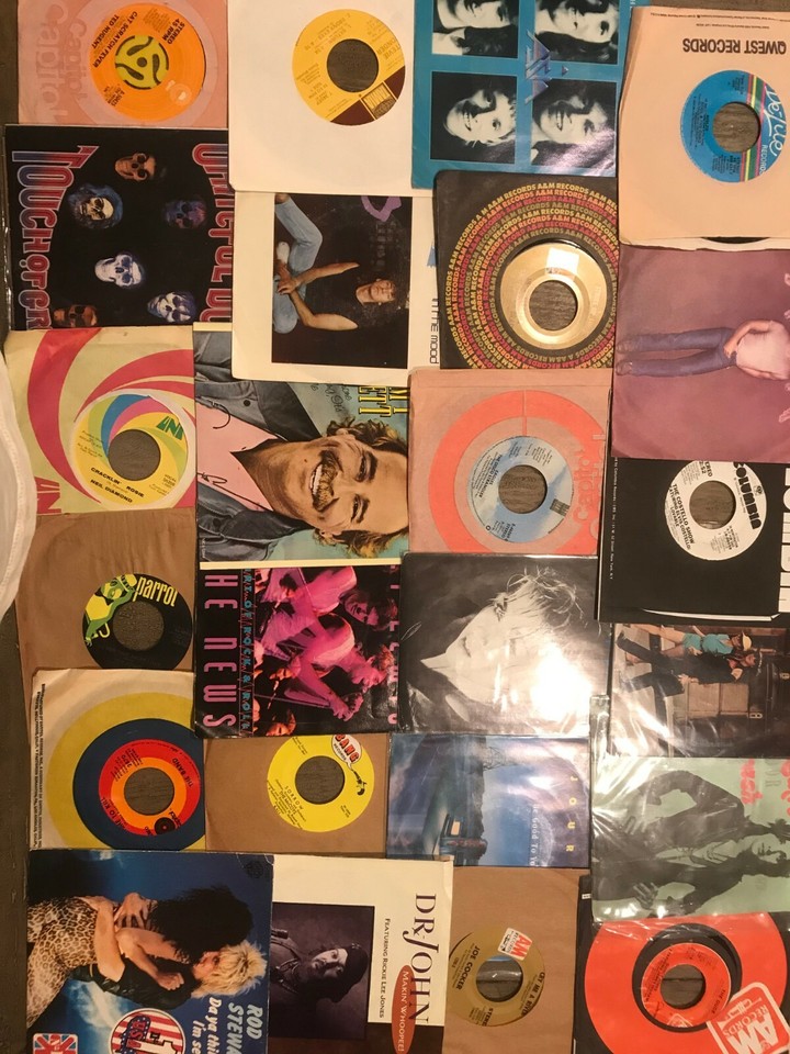 Lot 1970-80 Rock Pop Mix 16 vinyl VG Records 7" Single 45 rpm Jukebox w ...