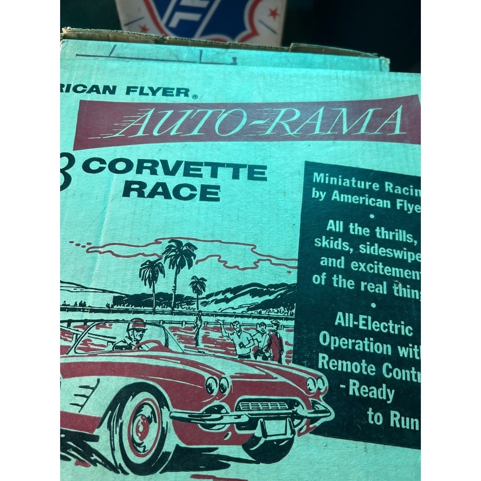 Vintage 1960 A.C. Gilbert Auto-Rama Figure 8 Corvette Race Set No 19080 ...