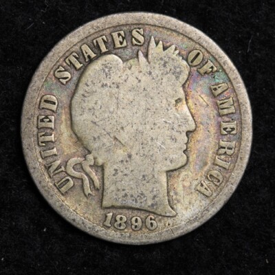 1896 Silver Barber Dime GOOD FREE SHIPPING | eBay