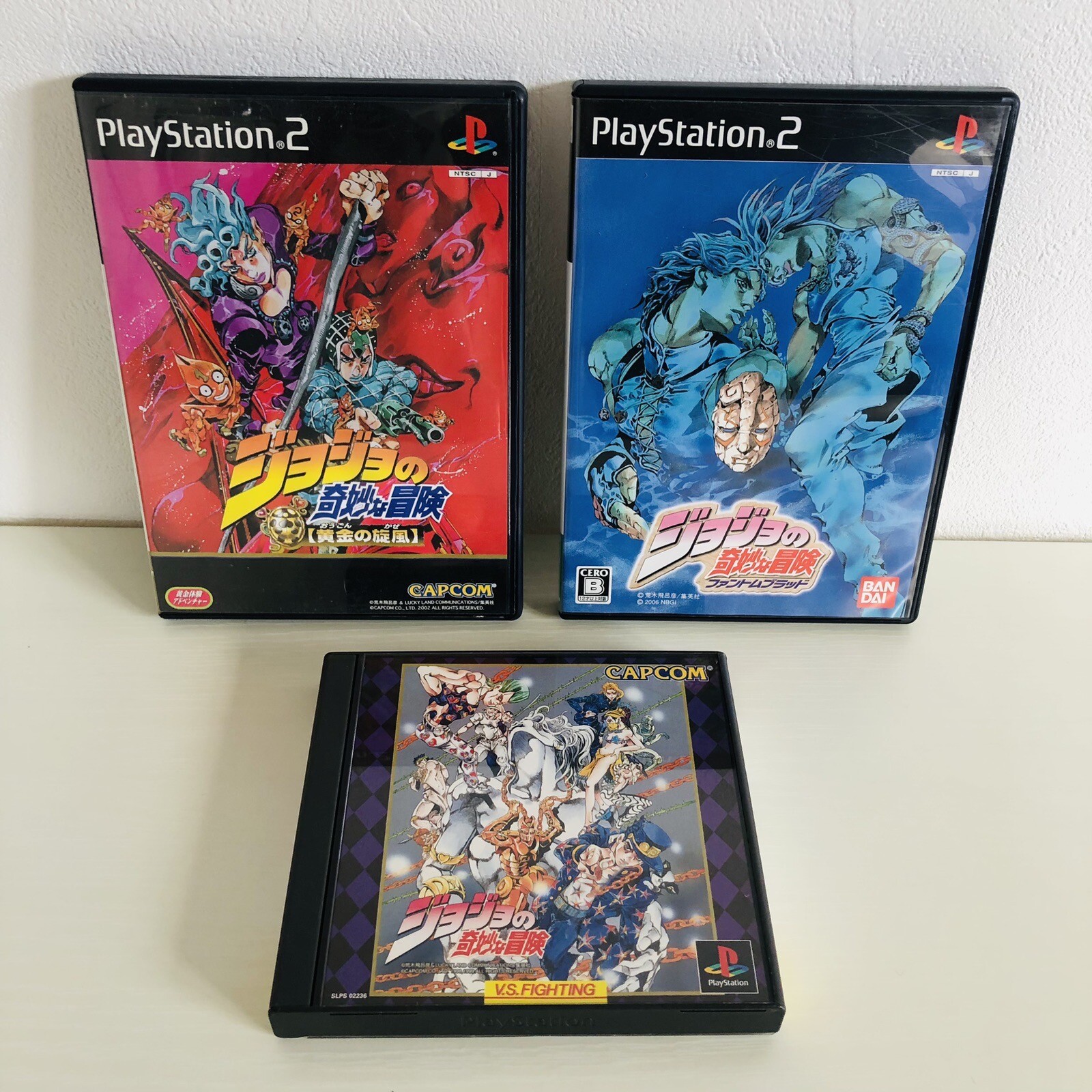 JoJo's Bizarre Adventure PS1 Phantom Blood & Golden Wind PS2 set of ...