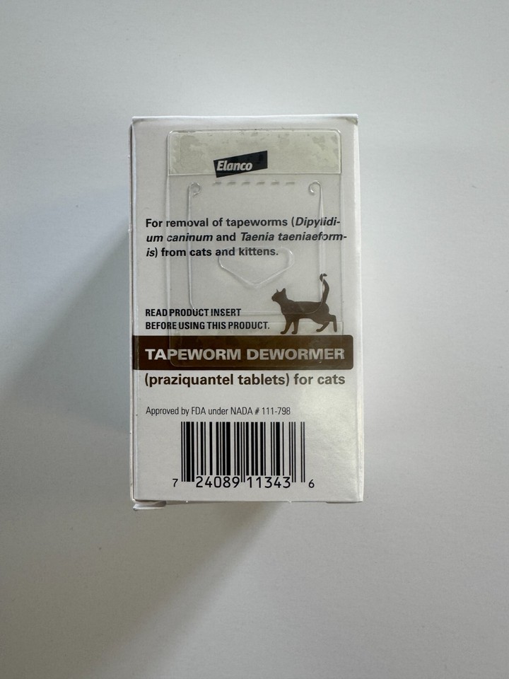 2-Pack (Boxes) Elanco Tapeworm Removal Dewormer for Cats 6 Tabs - 2028 ...