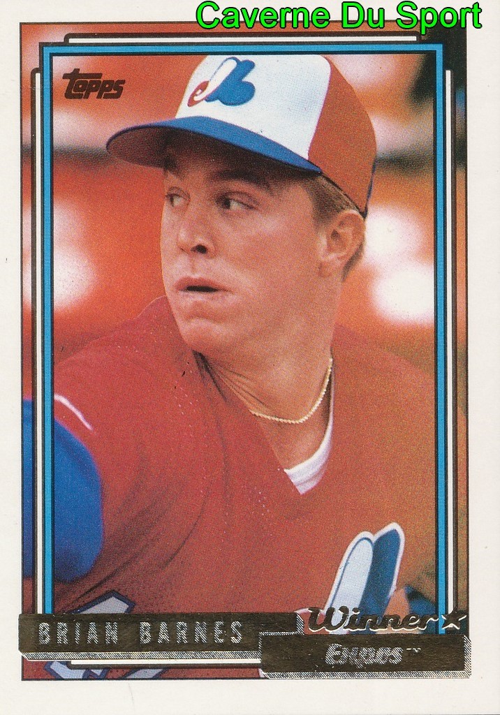 073 BRIAN BARES EXPOS TOPPS GOLD WINNER BASEBALL CARD 1992 | eBay