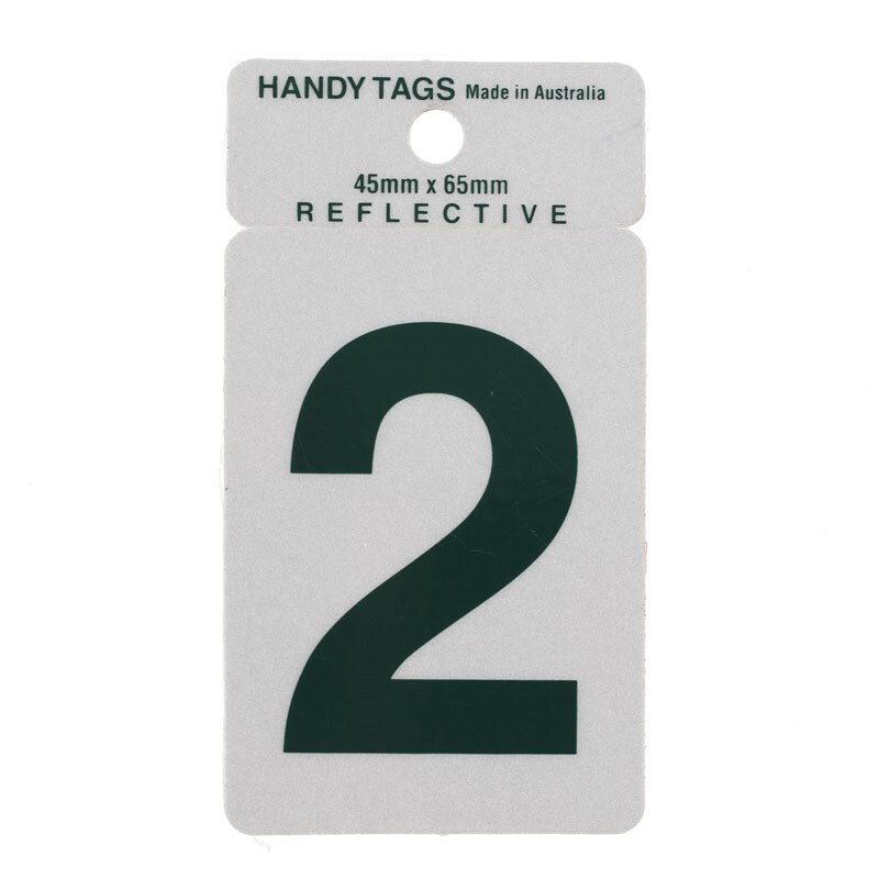 WA NEW Handy Tags Reflective Green Letterbox Number 45 x 65mm 2 | eBay
