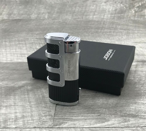 JOBON Premium Triple Jet Flame Refillable Butane Torch Lighter～Black ...