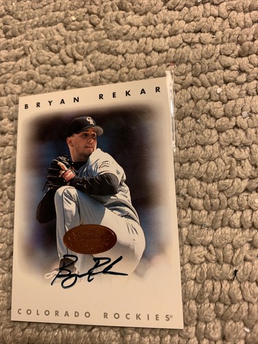 Bryan Rekar Bronze Autograph 1996 Leaf Donruss Signature Baseball Card ...