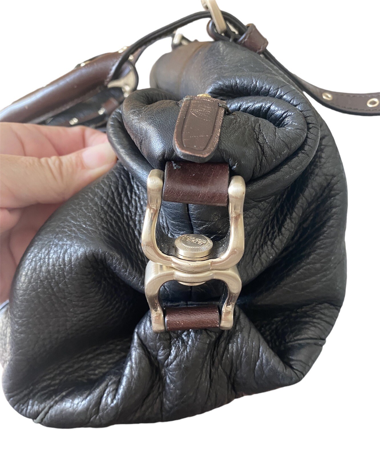 Hugo Boss Leather Ball Bag/Purse | eBay