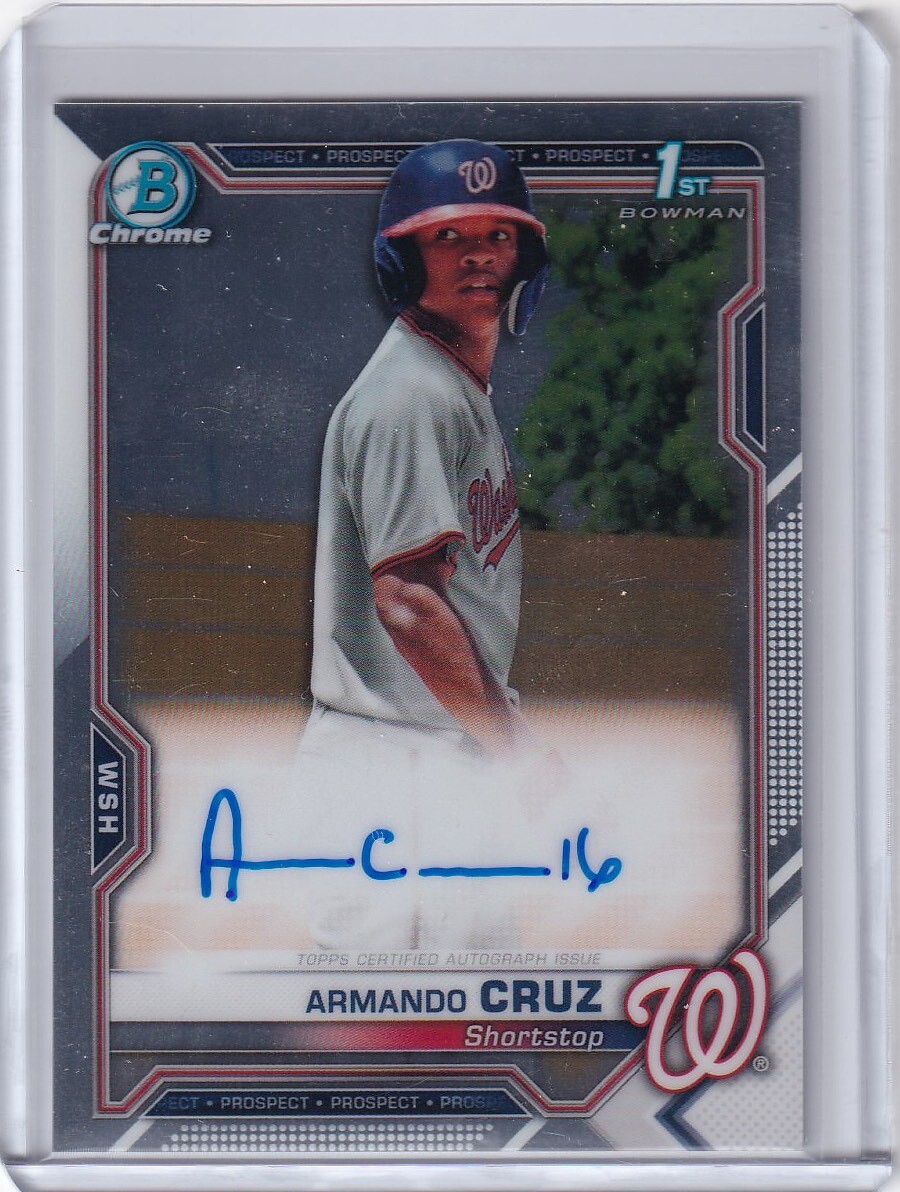 2021 Topps Bowman Chrome Armando Cruz AUTO signed Nationals | eBay