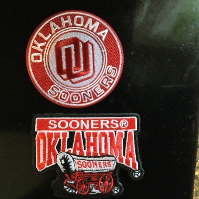 (2) OU Oklahoma SOONERS Vintage Embroidered Iron On Patches Patch Lot 3 ...