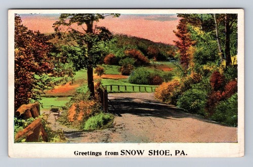 Snow Shoe PA-Pennsylvania, General Greetings, Scenic Lane Vintage ...