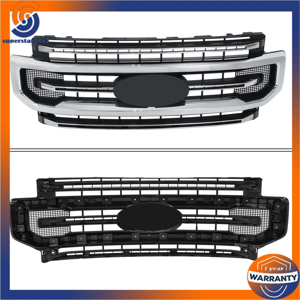 Front Bumper Grille Chrome For Ford F250 2020-2022 Platinum LC3Z-8200 ...