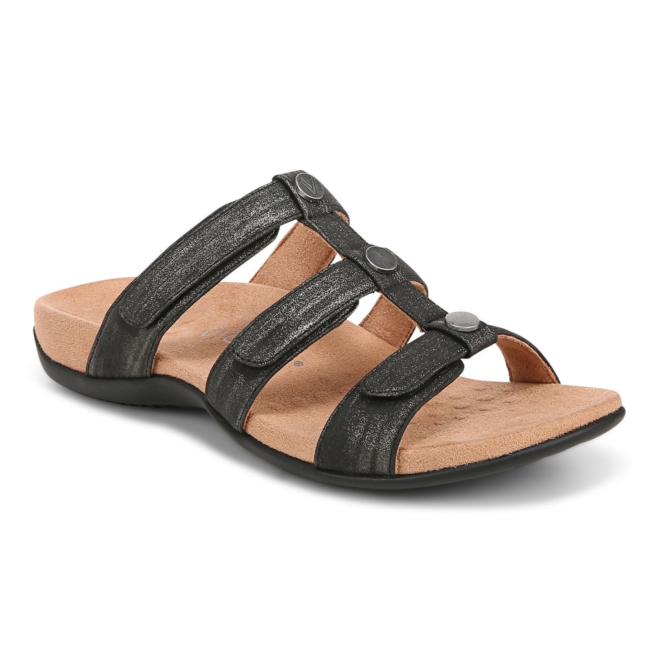 Vionic Amber Pearl Slide Women's Supportive Slip-on Sandal Black - 6 ...
