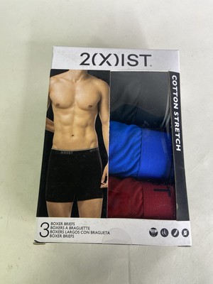 2xist Essential Cotton Stretch 3 Pack Trunks Boxer Briefs Underwear ...