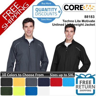 🔥 CORE365 Men's Techno Lite Motivate Unlined Lightweight Jacket Up To ...