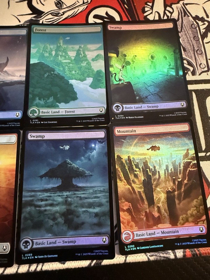 Mtg. Avatar The Last Airbender Full Art Basic Land Set. Foil. #287-291 ...