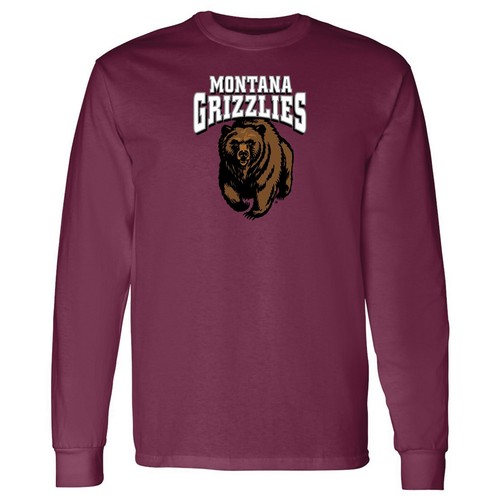 Montana Grizzlies Arch Logo Long Sleeve T-Shirt - Maroon | eBay