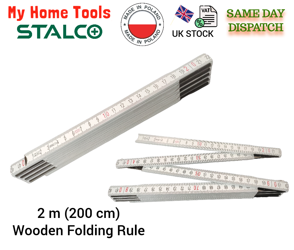 2m/78ft Metric White Wooden/Wood Folding Rule/Surveyors STALCO | eBay