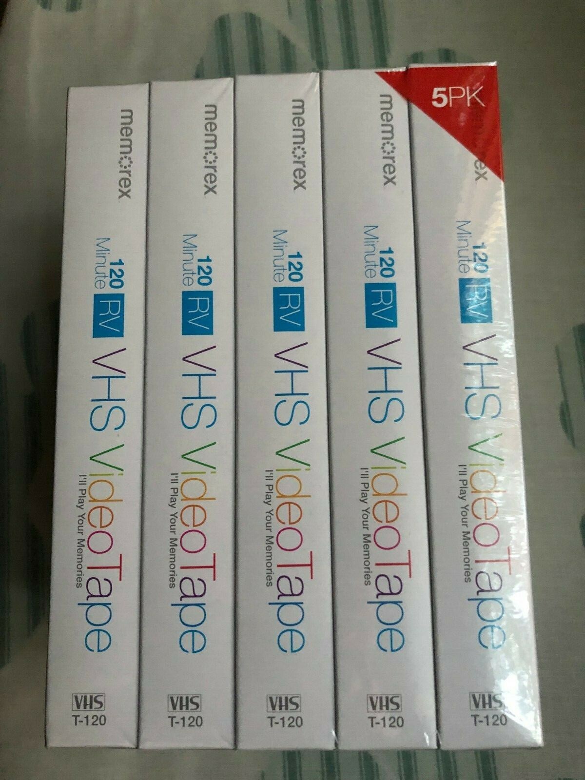 Memorex T-120 VHS Video Tapes Pack of 5 Blank 120 Min RV VCR NEW ...