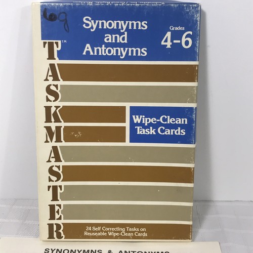 Taskmaster 8085 Wipe Clean Task Cards Grade 4-6 Synonyms Antonyms ...