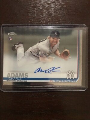 2019 Topps Chrome Chance Adams AUTO On Card Rookie Yankees | eBay