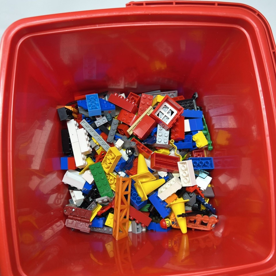 Lego Basic Red Plastic Storage Bucket 1637 Over 2 lbs Legos Not ...