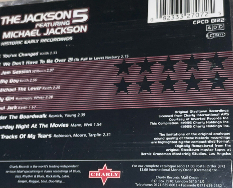 THE JACKSON 5~~~RARE~~~CD~~~HISTORIC EARLY RECORDINGS~~~NEW SEALED ...