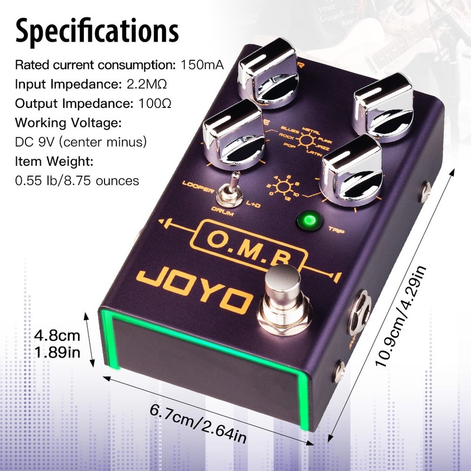 JOYO Looper Drum Machine Pedal Multi track Effect (Looper Cycle ...