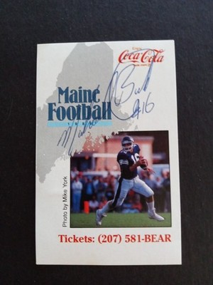 1989 Maine Black Bears Football Schedule signed by Quarterback Mike ...
