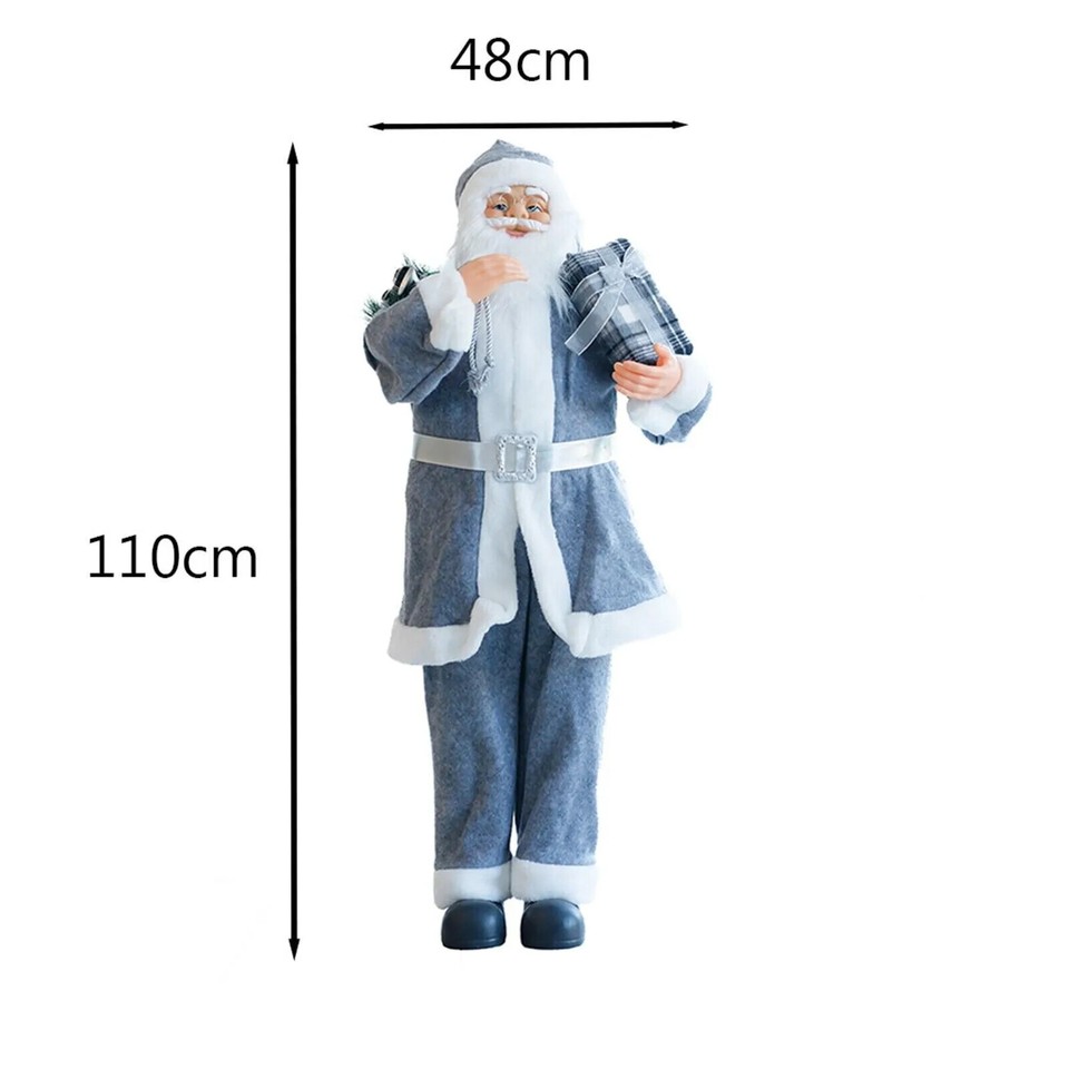 Christmas Santa Statue Decoration Standing Father Xmas Figure Festive ...