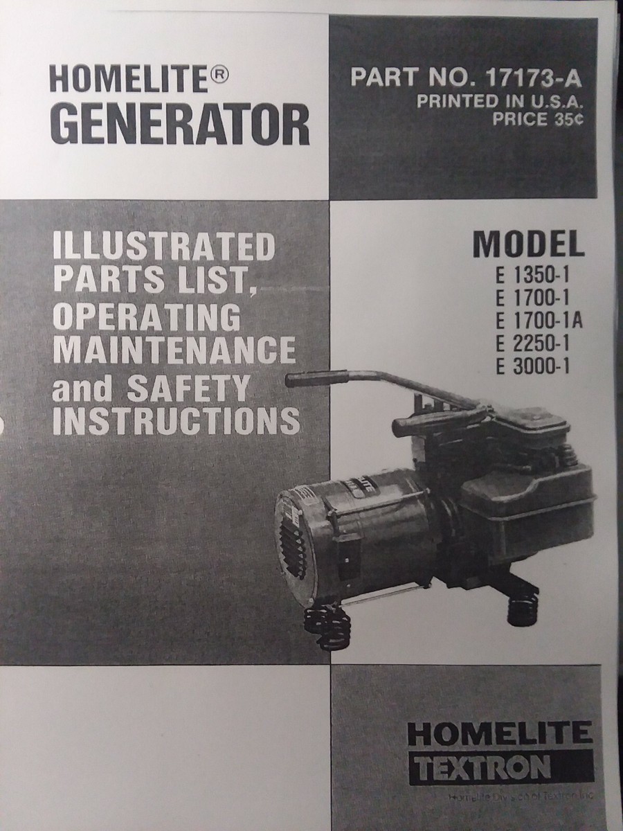 Homelite Generator Manual