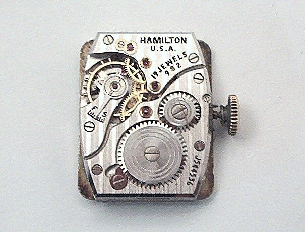 1940s HAMILTON 982 MILTON MEN'S 14K YGF 19J DRESS WRISTWATCH - RUNNING ...