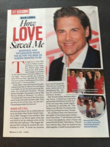 Rob Lowe Clipping Magazine Article How Love Saved Me | eBay