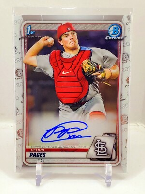 2020 Bowman Chrome 1st Pedro Pages Base Auto Cardinals ROOKIE RC ...