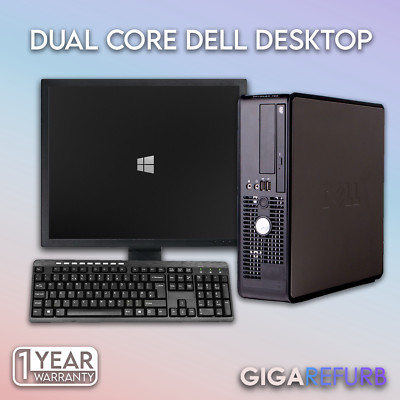 FULL DELL DESKTOP TOWER Intel Dual Core PC + Windows 10 + Accessories ...