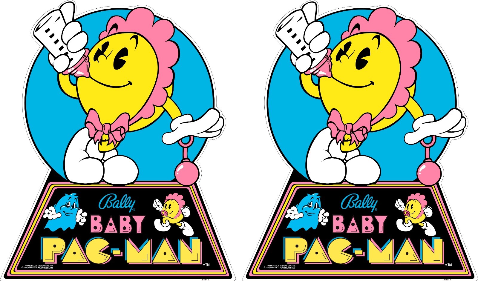 Baby Pac-Man Arcade Side Art 2pc Pac Graphics Arcade Restoration High ...