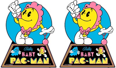 Baby Pac-Man Arcade Side Art 2pc Pac Graphics Arcade Restoration High ...