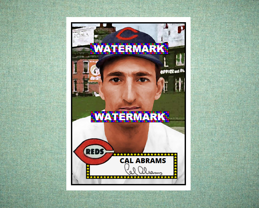 Cal Abrams Cincinnati Reds 1952 Style Custom Baseball Art Card | eBay