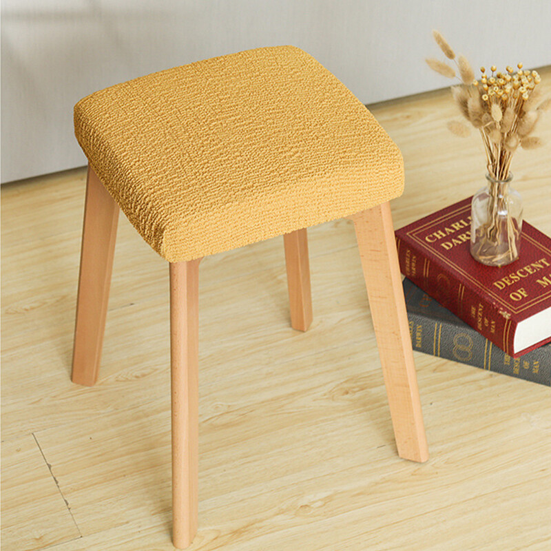 Square Stool Chair Cover Elastic Universal Home Dining Table Wood Stool ...