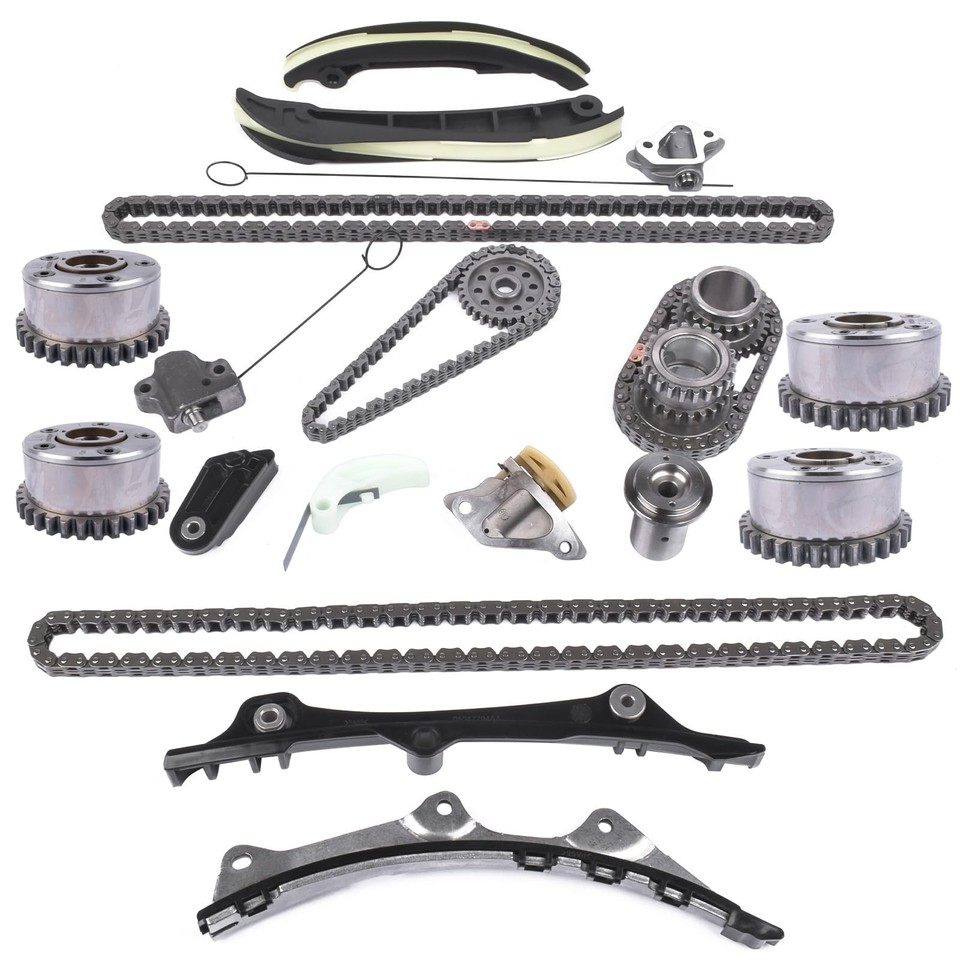 Intake & Exhaust VVT Gear Cam Phasers Adjusters Timing Chain Kit fit ...