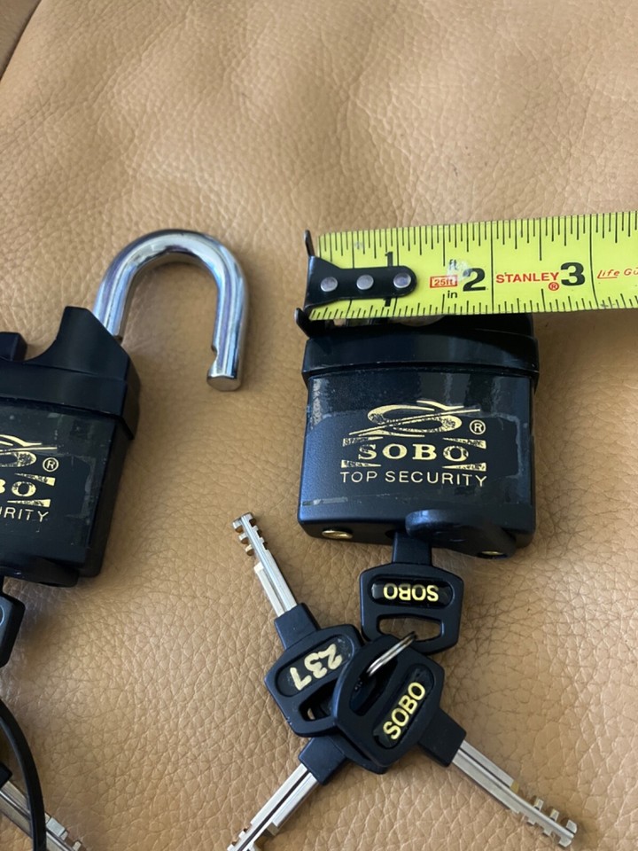 2 pack FJM Security Products SOBO Top Security Full Shroud Padlocks w/4 ...