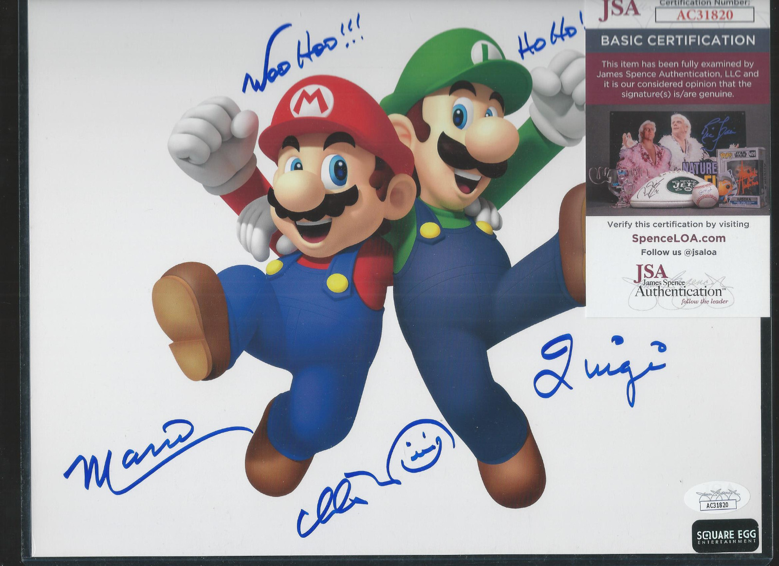 Charles Martinet Autographed Signed Mario Color Photo JSA Authenticated ...