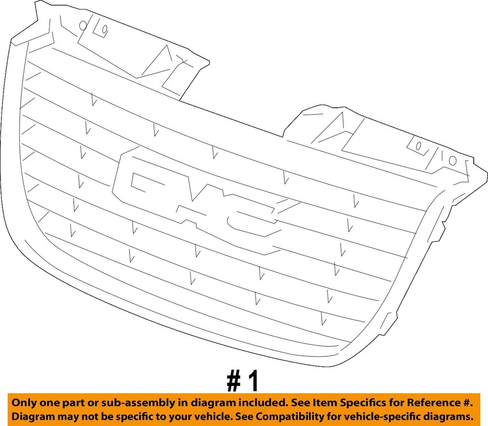 GM OEM 07-14 Yukon XL 1500,Yukon Grille Grille Components-Grille Assy ...