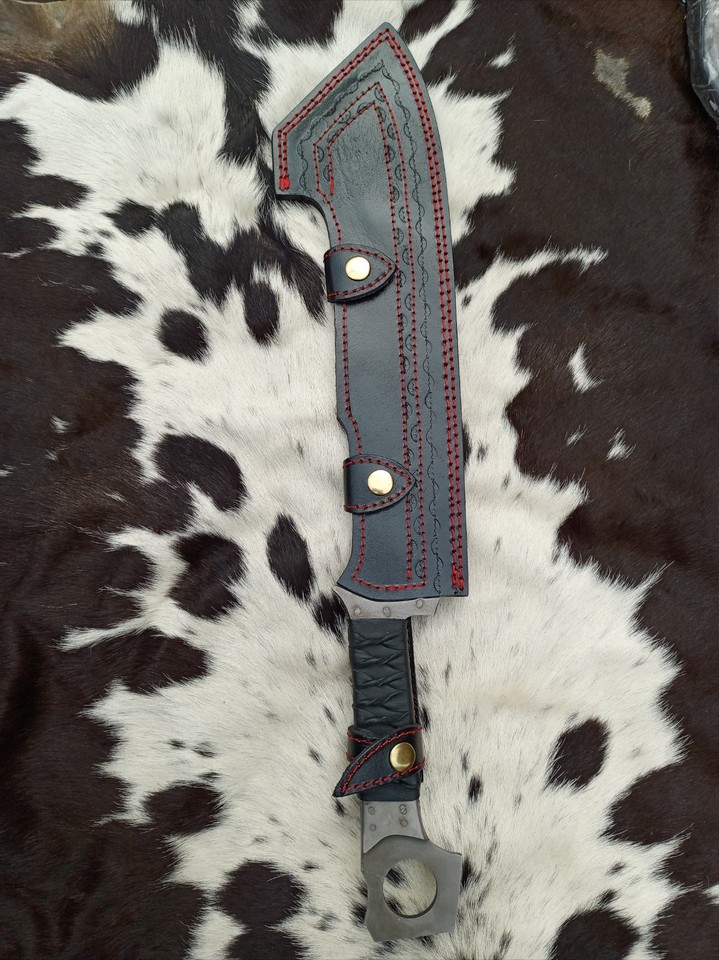 HANDMADE ZOMBIE MACHETE KNIFE -STAINLESS STEEL BLADE WITH LEATHER ...