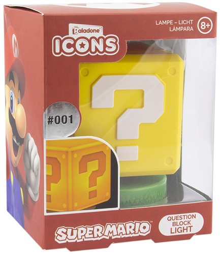 Super Mario Question Block Icons Bureau Lumière Lamp Lampe Paladone ...