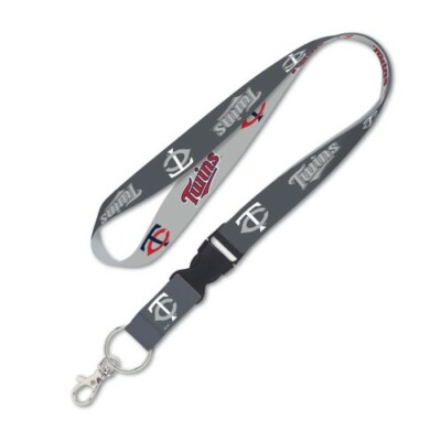 MINNESOTA TWINS GRAY KEY CHAIN LANYARD DETACHABLE BUCKLE 1" WIDTH 22 ...