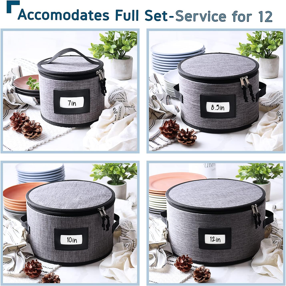 Stackable Fine China Storage Containers - 5 Piece Dish & Mug Organizer ...
