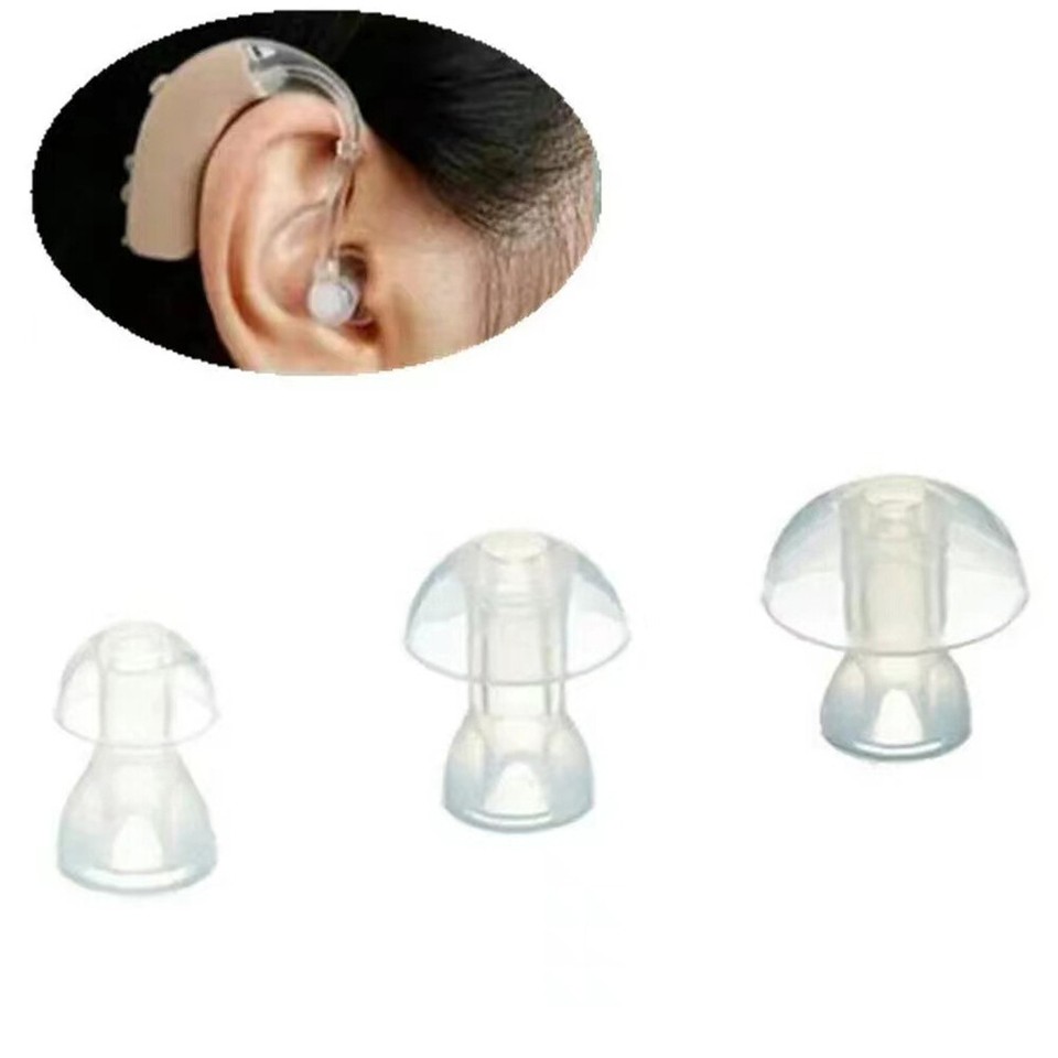 30PCS Hearing Aid Ear Tips Domes Silicone Earplug Replacement Ear Plug ...