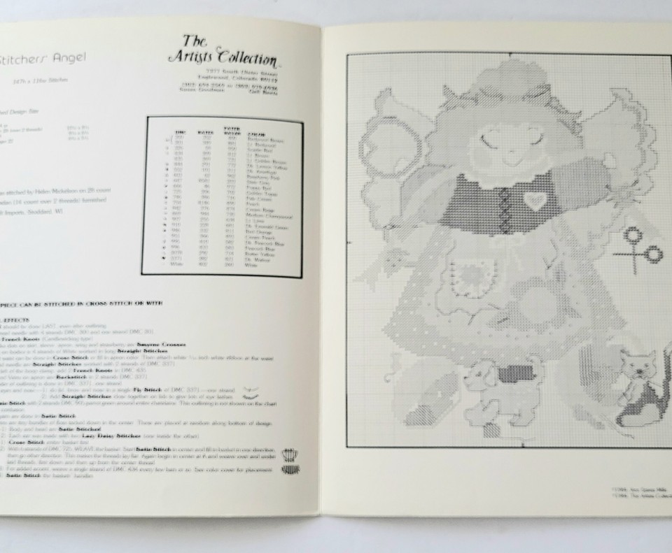 ANN SPIESS MILLS "STITCHERS' ANGEL" COUNTED CROSS STITCH PATTERN ...