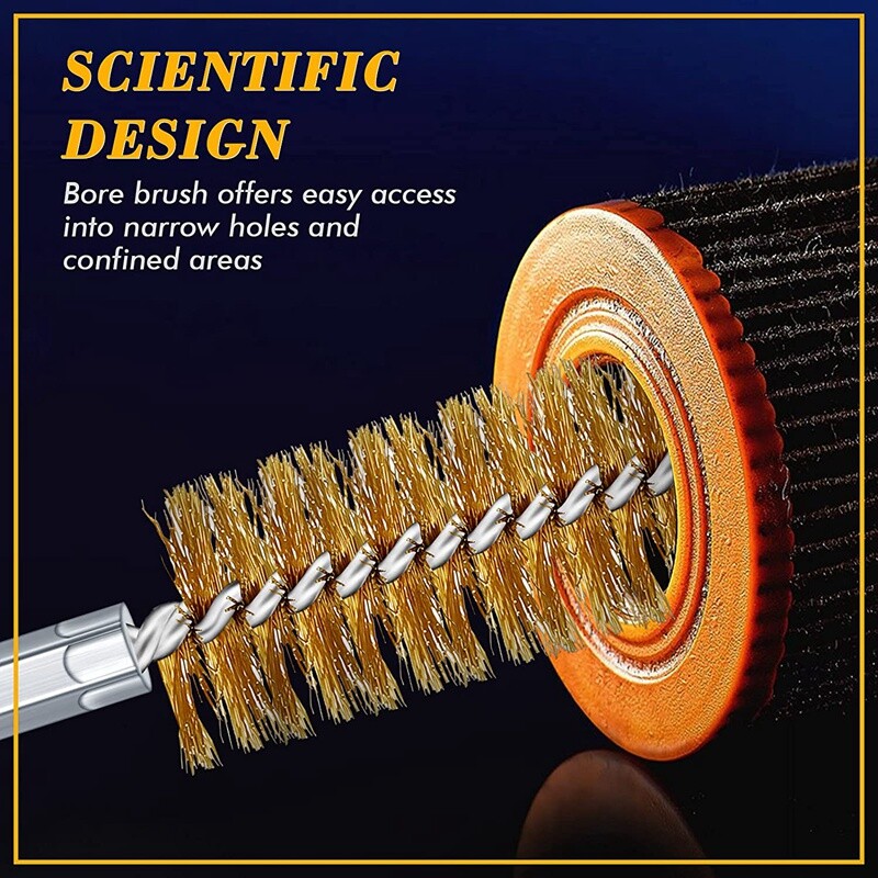 6X Bore Brush Set Wire Brush Steel Cleaning Brush for Power Drill ...